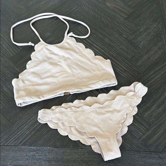 Marysia Swim | Swim | Marysia Bikini Halter Neutral 2 Piece Tan Cream ...